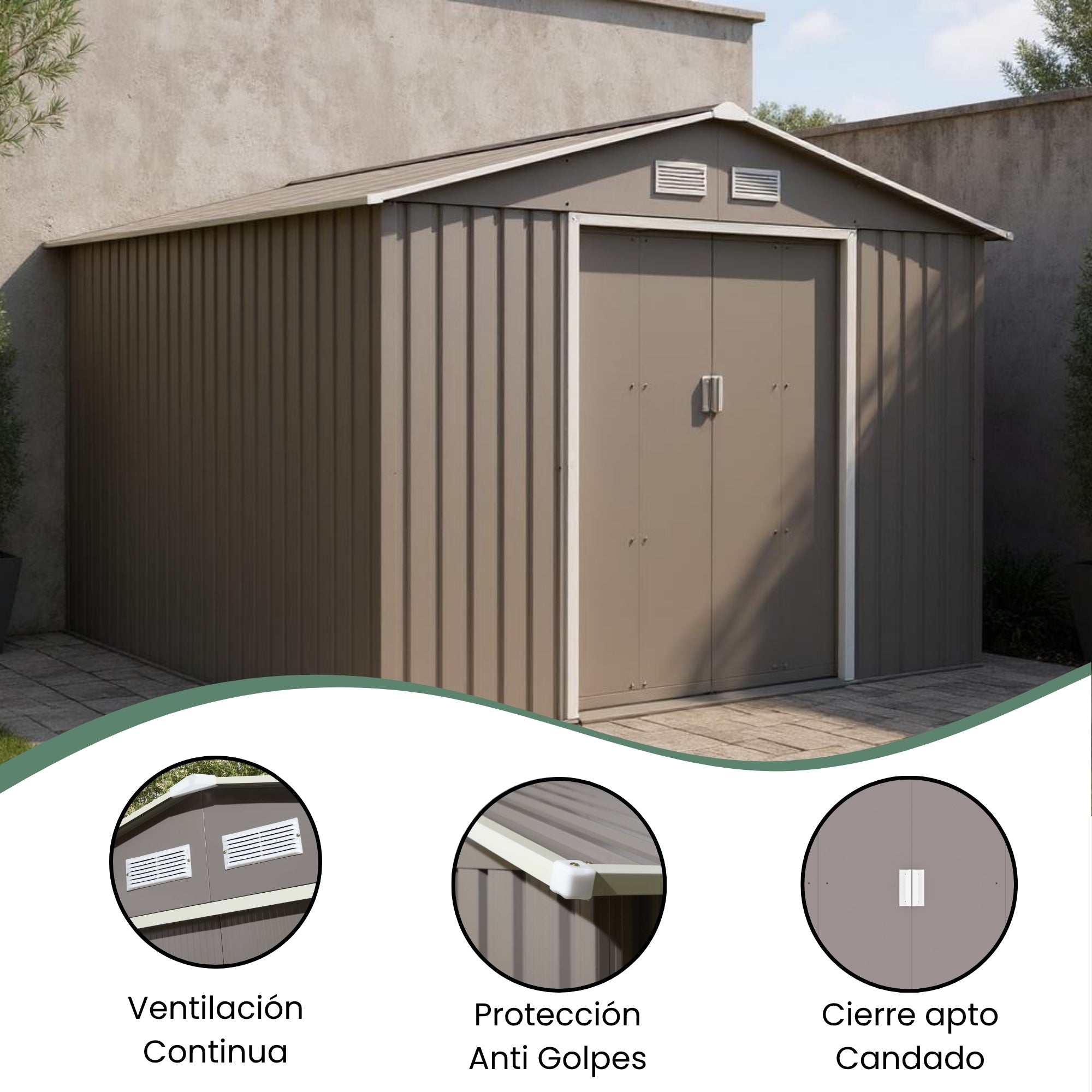 Bodega Cobertizo Exterior Ultra de Metal 277 x 195 x 203 cm – Midtown ...