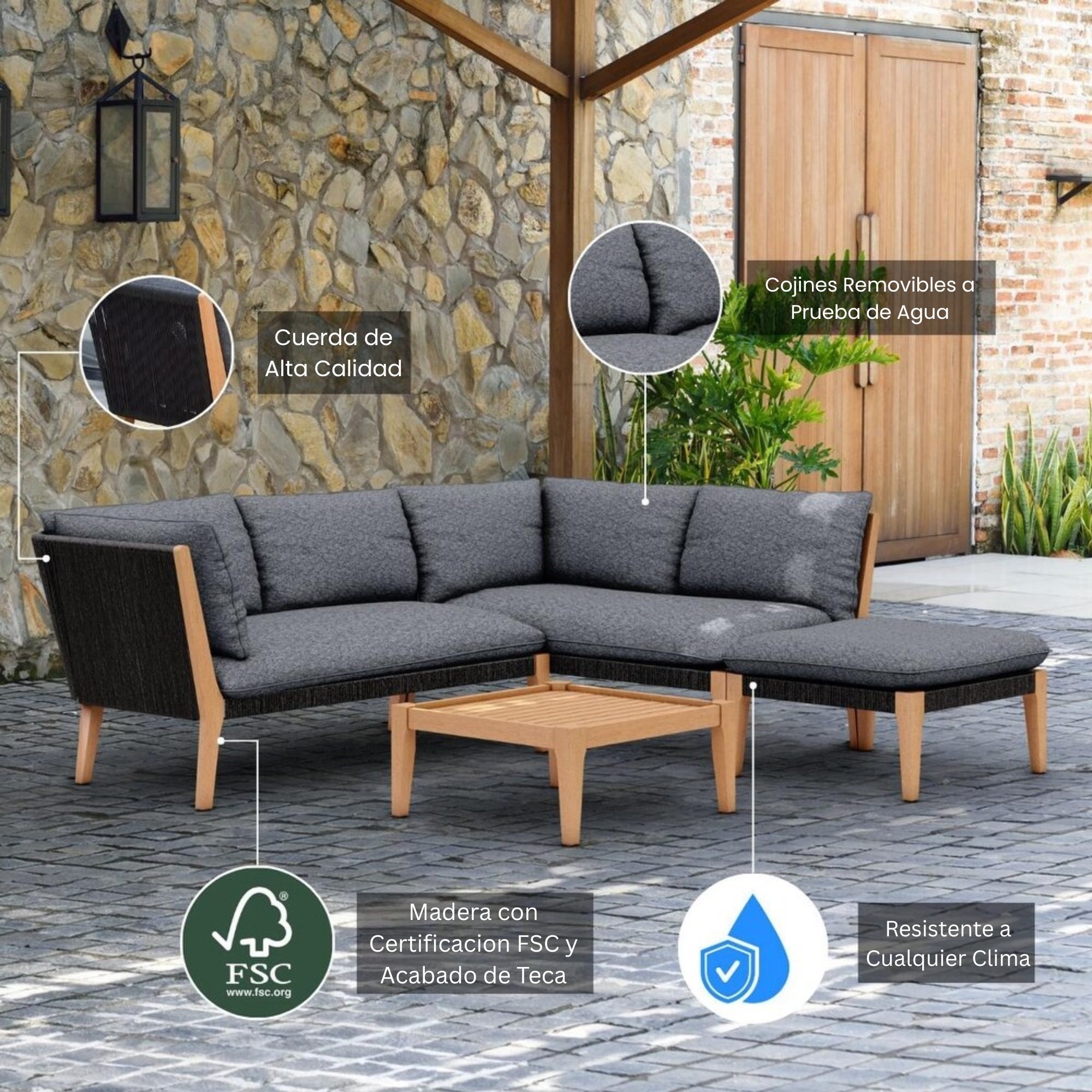 Sala de Jardin Barry de Aluminio y Madera – Midtown Concept